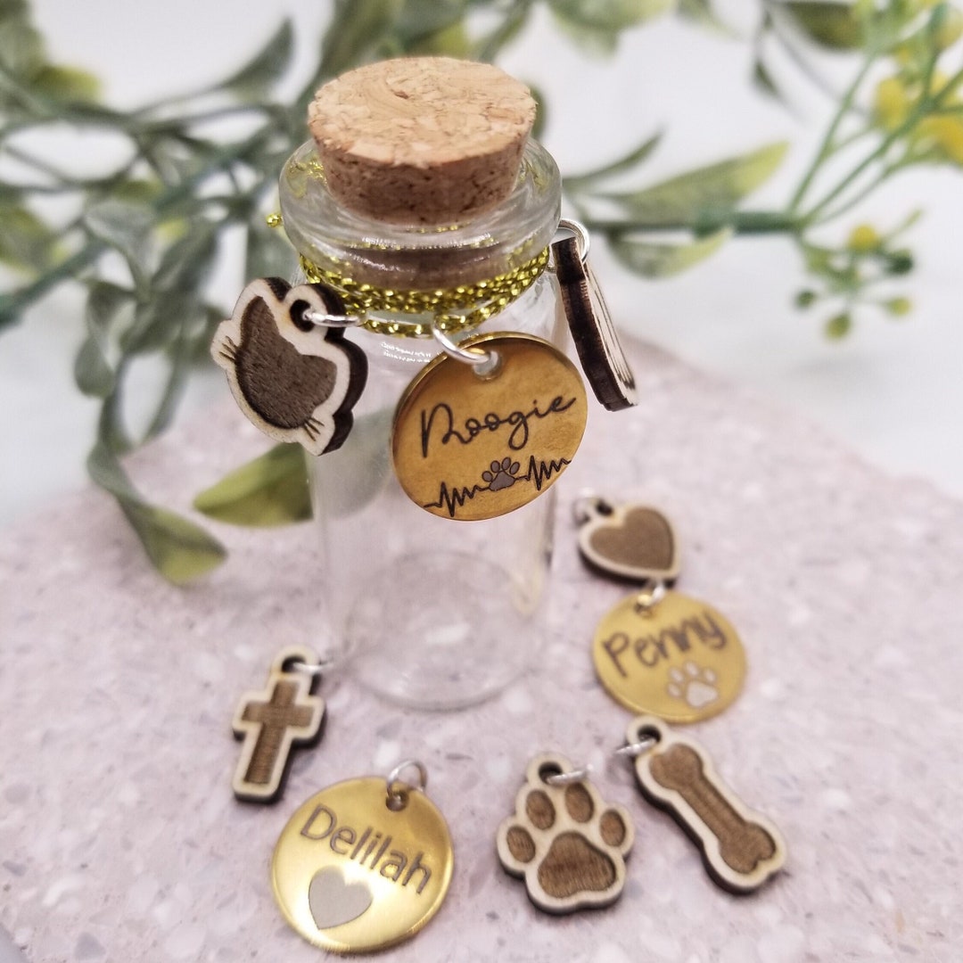 Pet Fur Keepsake Memorial Bottle, Dog Fur Jar, Cat Fur Jar Memorial - Etsy