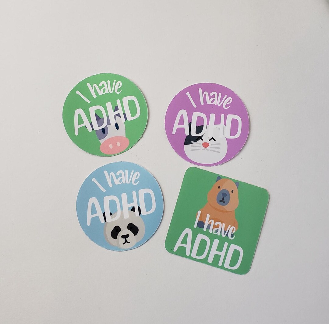 I Have ADHD Stickers, ADHD Animal Stickers, Invisible Disability ...