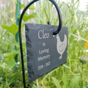 Pet Chicken Hen Memorial Garden Sign With Hanging Stake - Honor Your ...