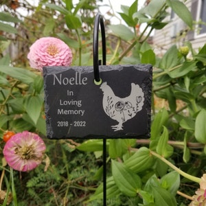 Pet Chicken Hen Memorial Garden Sign With Hanging Stake - Honor Your ...