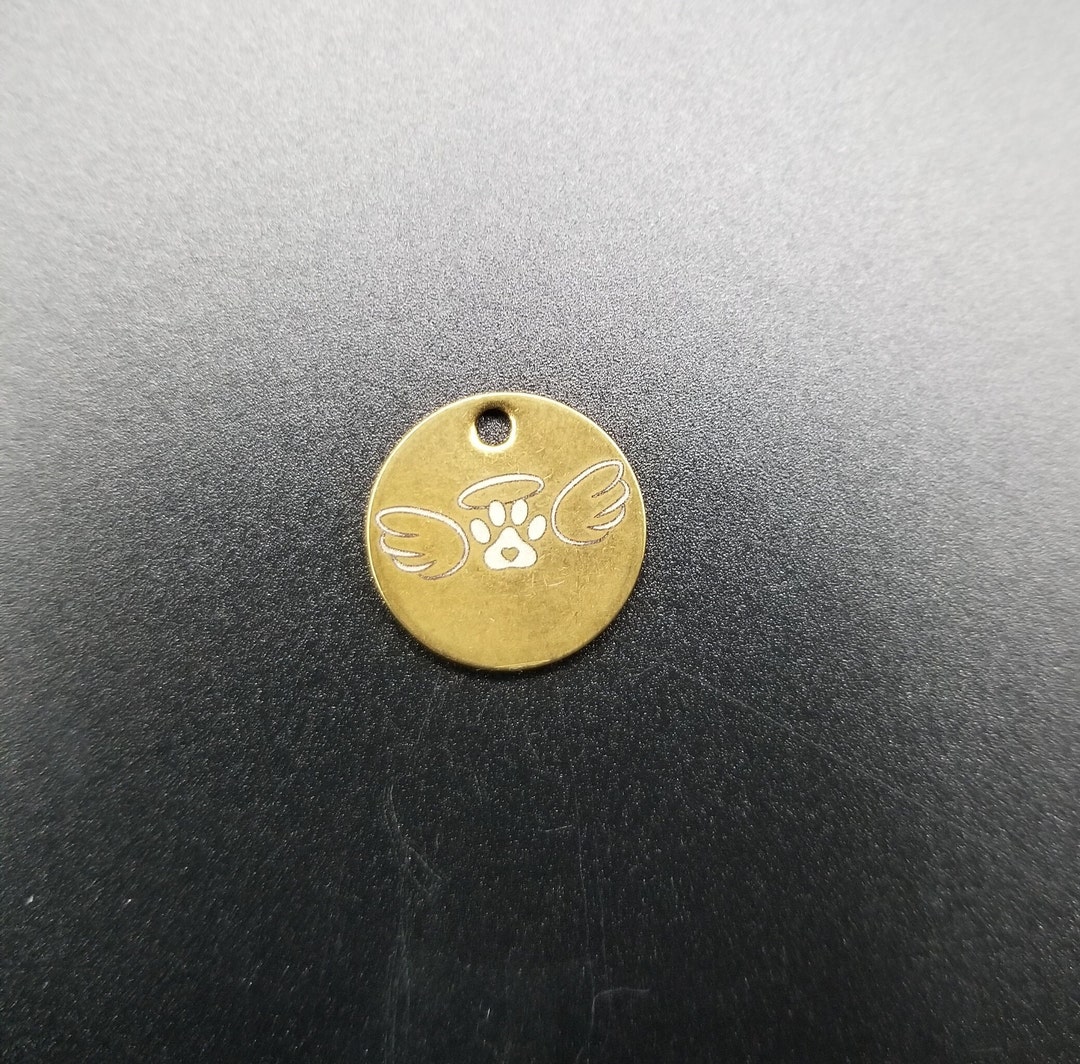 Angelic Pet Paw With Angel Wings Gold Stainless Steel Jewelry Charm for ...