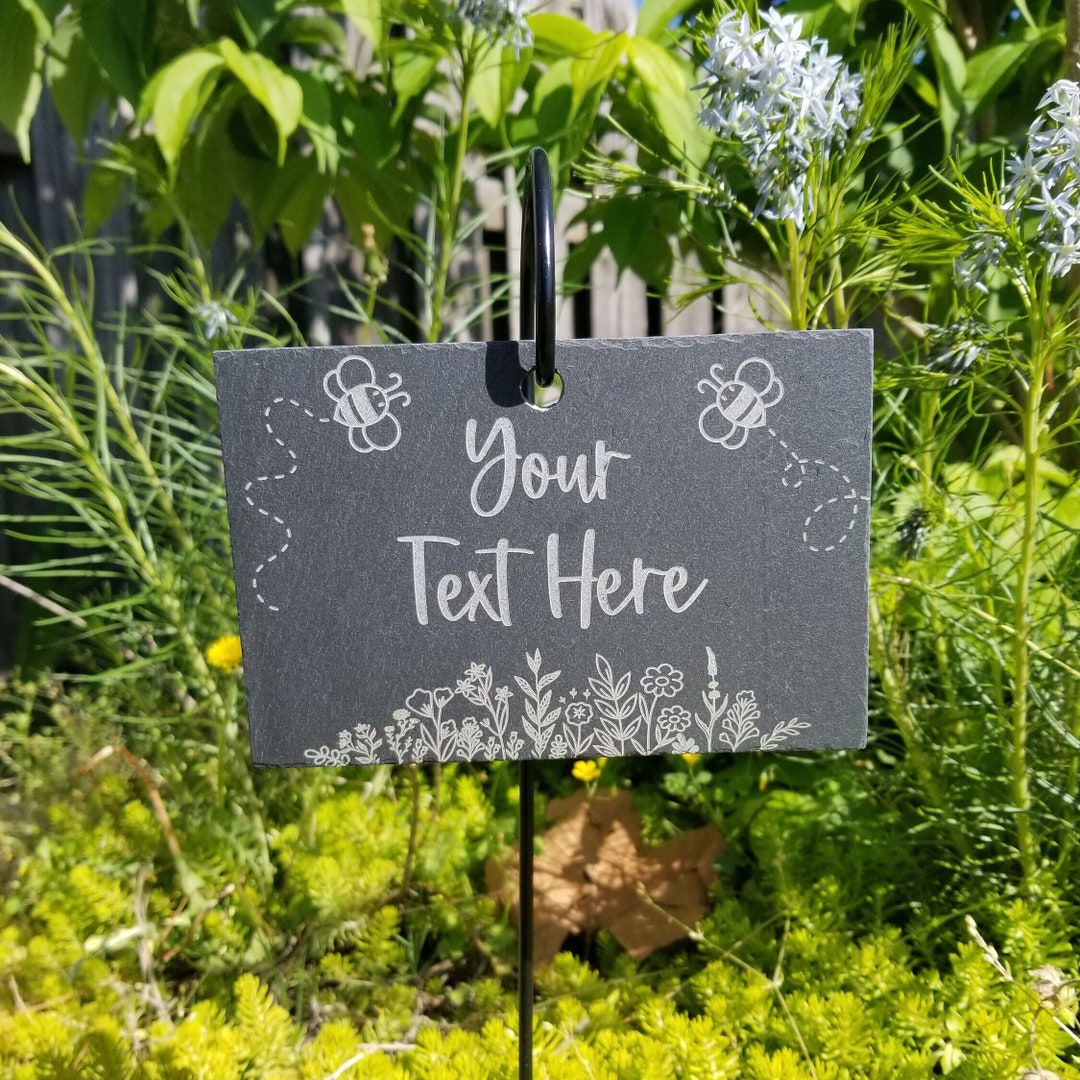 Pollinator Garden Sign Personalized, Bee Garden Sign Custom Garden Sign ...