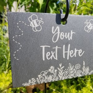 Pollinator Garden Sign Personalized, Bee Garden Sign Custom Garden Sign ...
