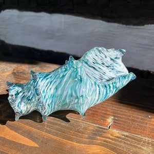 Handblown Glass Blue Mix Conch Shell - Etsy
