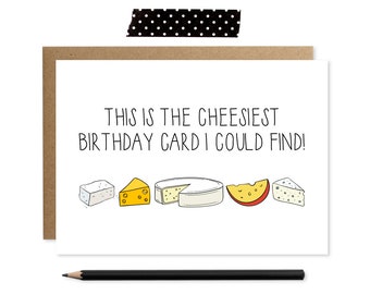 Cheese birthday card | Etsy