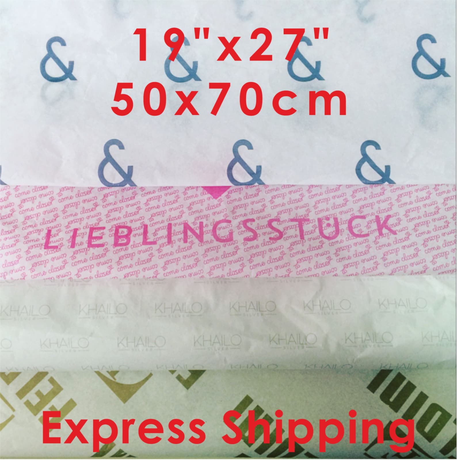 Custom Logo Print TISSUE PAPER 19x27", Gift Wrapping, Wrapping Paper ...