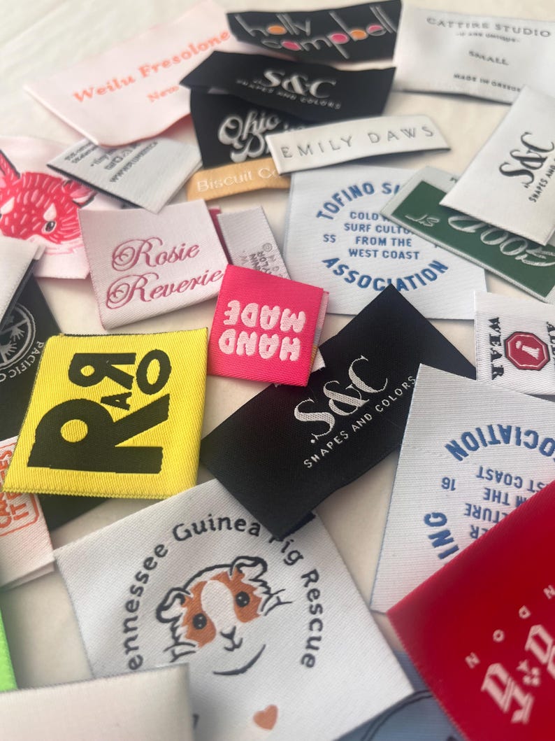 Custom Woven Clothing Labels, Damask HD Quality, Custom Patches, - Etsy