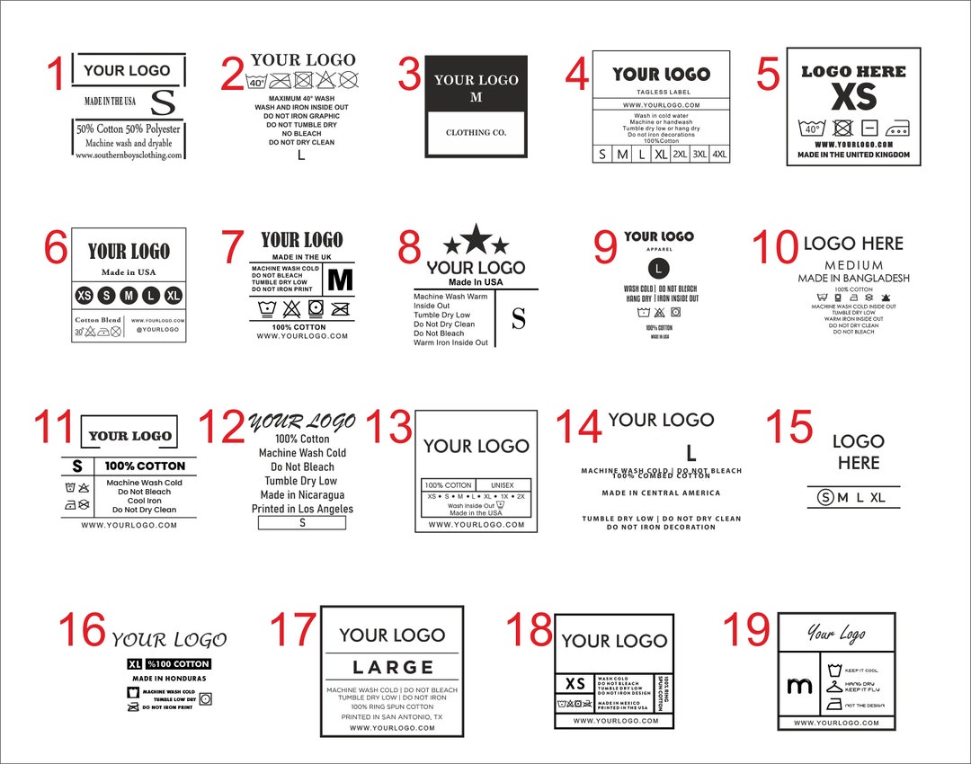 1000 Pcs. Tagless Clothing Labels,tagless Labels, Iron on Printed ...