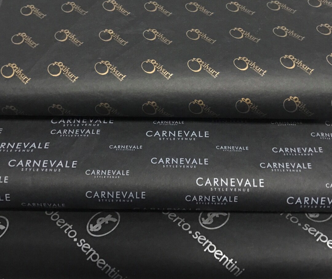 Custom Logo Print Black Tissue Paper (19x27") - Etsy
