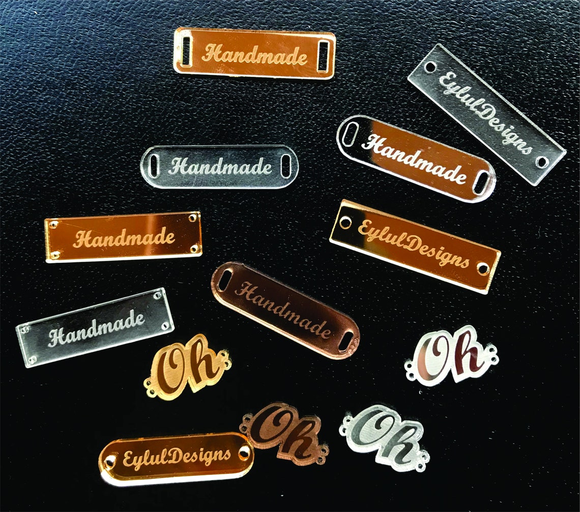 Acrylic Labels for Handmade Items 100 Pcs. Custom Logo - Etsy