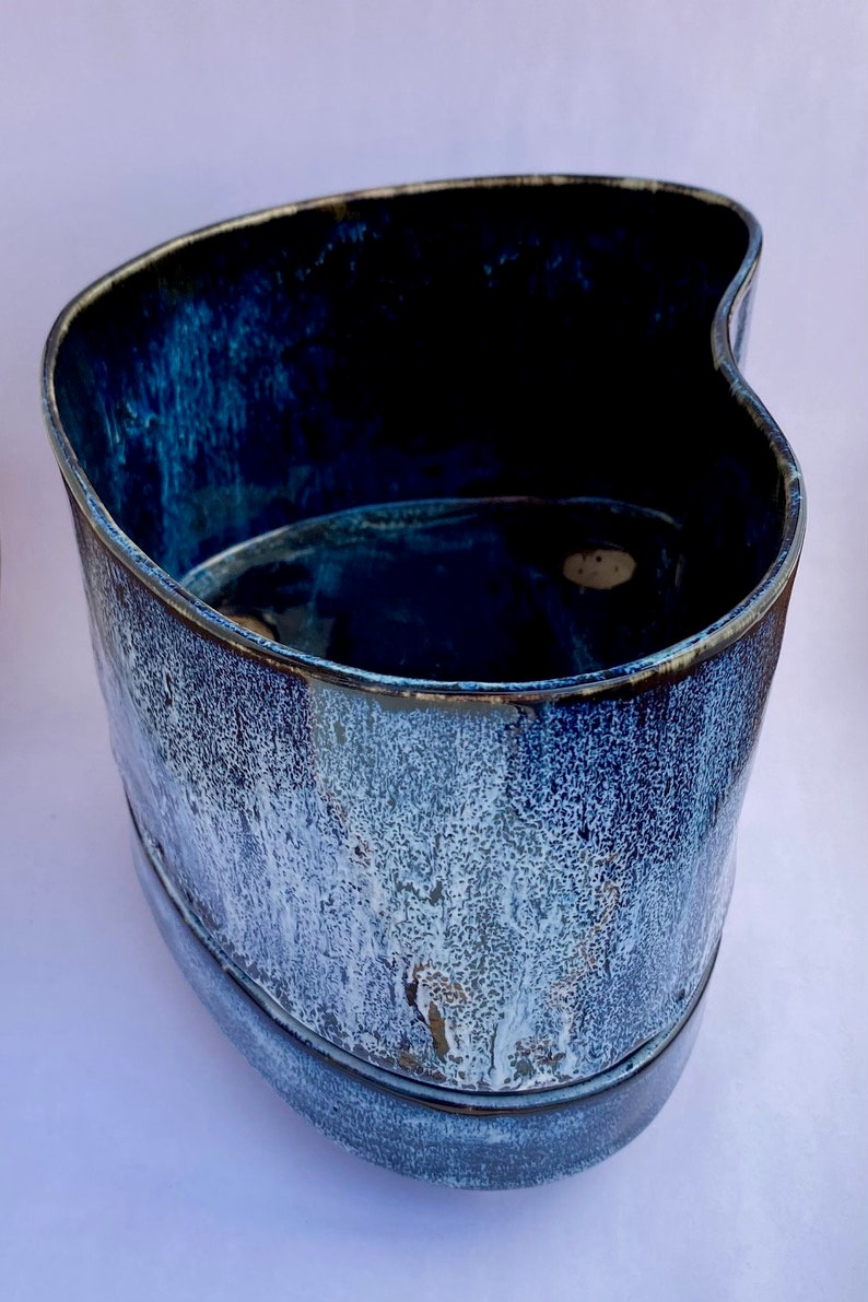 Wavy Ceramic Planter Pot - Melty Blue - Etsy