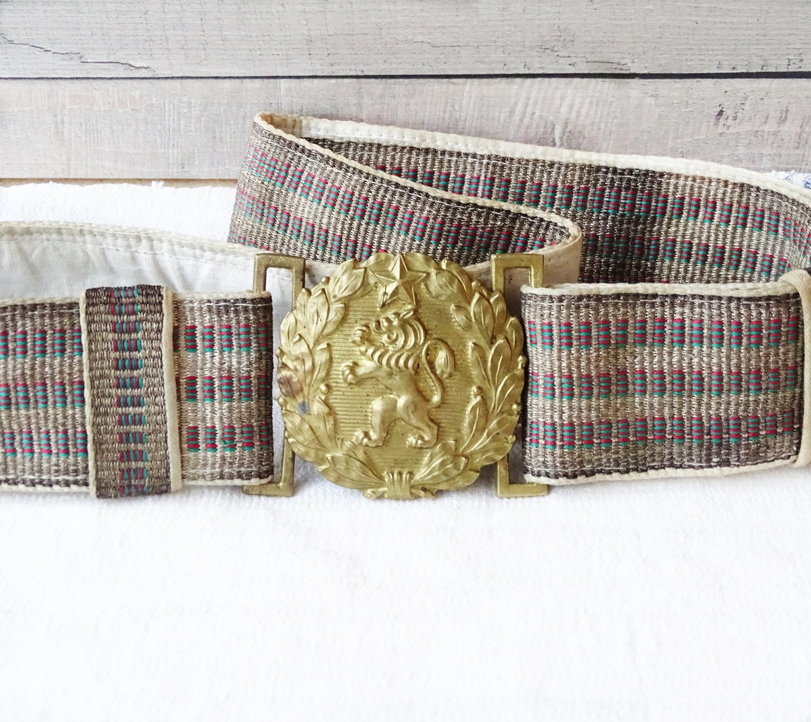 Vintage Army Parade Officer Belt Vintage Military Belt Men's Belt Brass ...