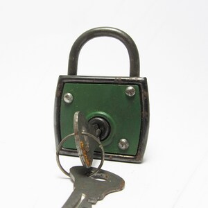 Rare German Vintage Green Padlock With Keys Working Padlock Old Rusty ...