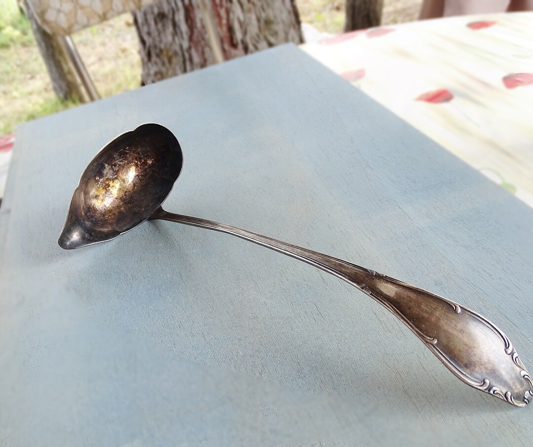 Antique Silverplate Soup Ladle Wellner Patent,vintage Long Handle Ladle ...