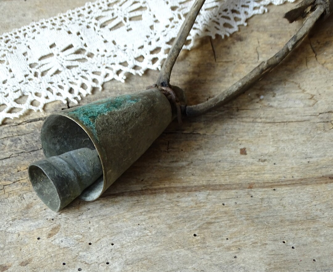 Antique Cow Bell With Leather Strap, Primitive Bell, Collectible Bell ...