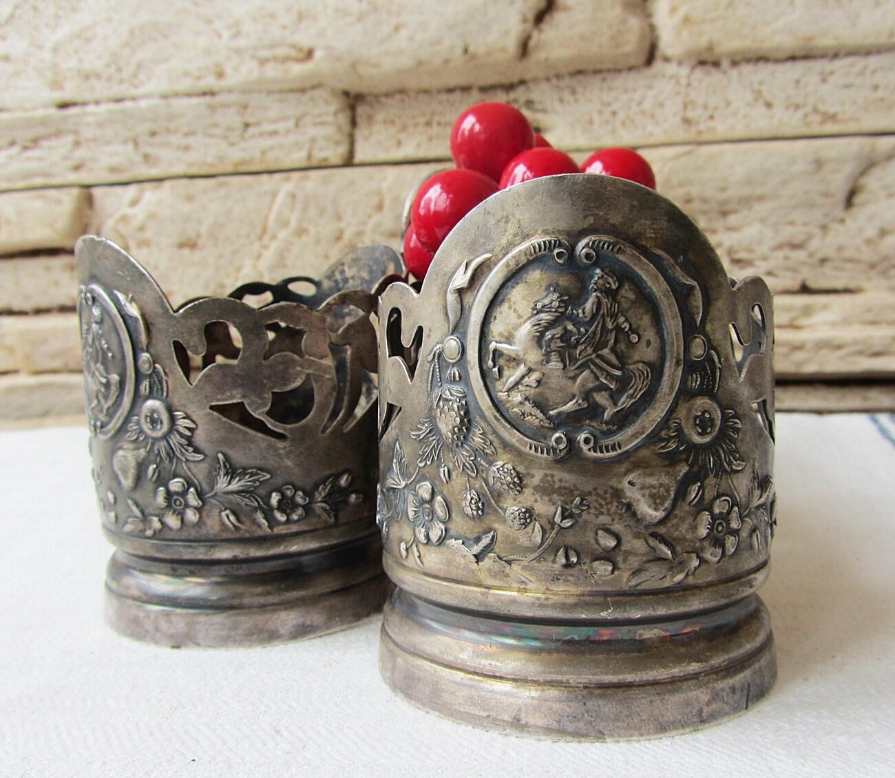 Very Rare Vintage Russian Tea Glass Hoders Melchior Set of - Etsy