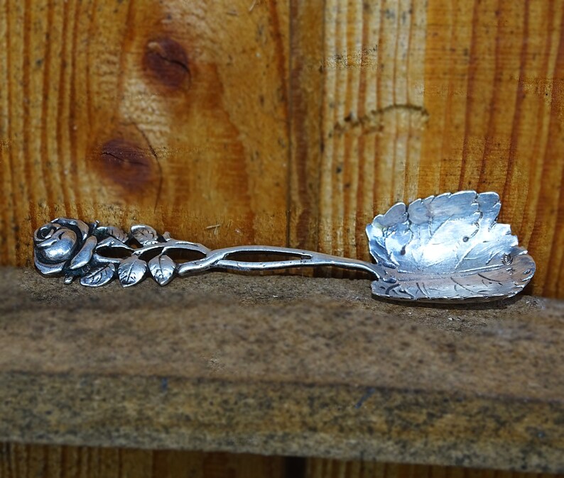 Vintage Silver Spoon Rose and Leaf Collectible Tea Spoon - Etsy