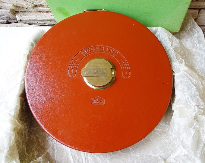 Vintage Tape Measure in Original Box Massi 50m. Vintage Tools Leather ...