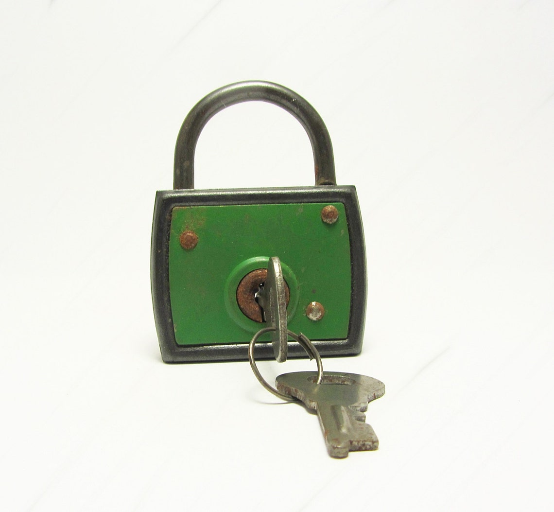 Rare German Vintage Green Padlock With Keys Working Padlock - Etsy