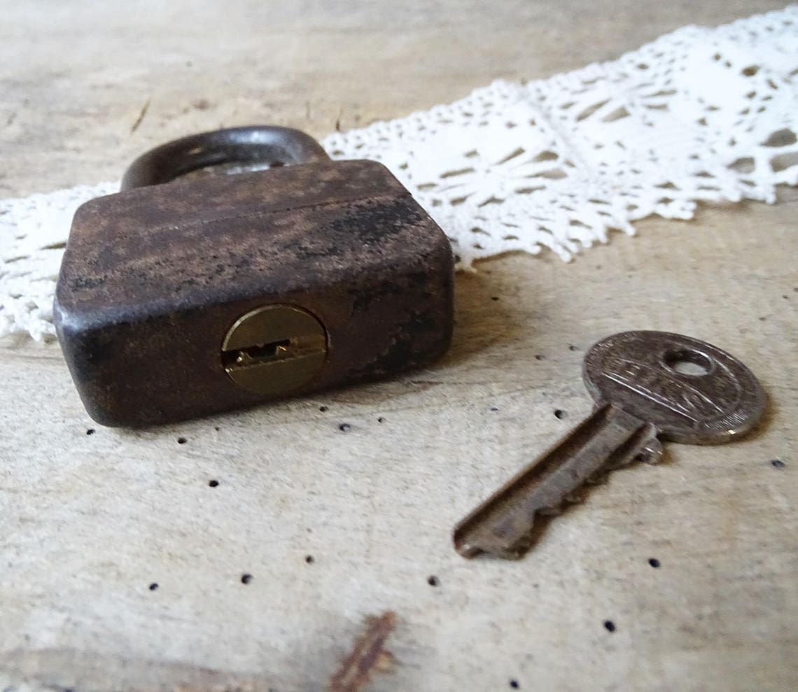 Vintage Padlock BKS With Key Working Old Padlock Rustic Decor - Etsy