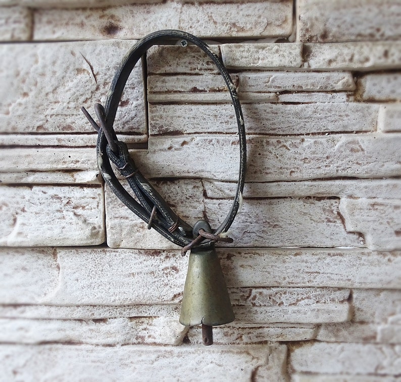 Antique Cow Bell with Leather Strap Primitive Collectible Bell | Etsy