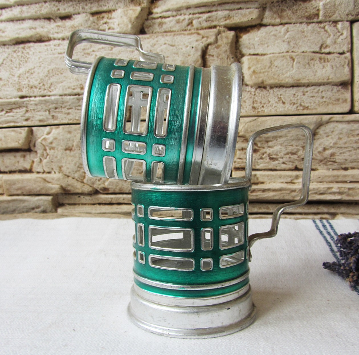 Vintage Russian Tea Glass Hodersset of 2soviet Tea - Etsy