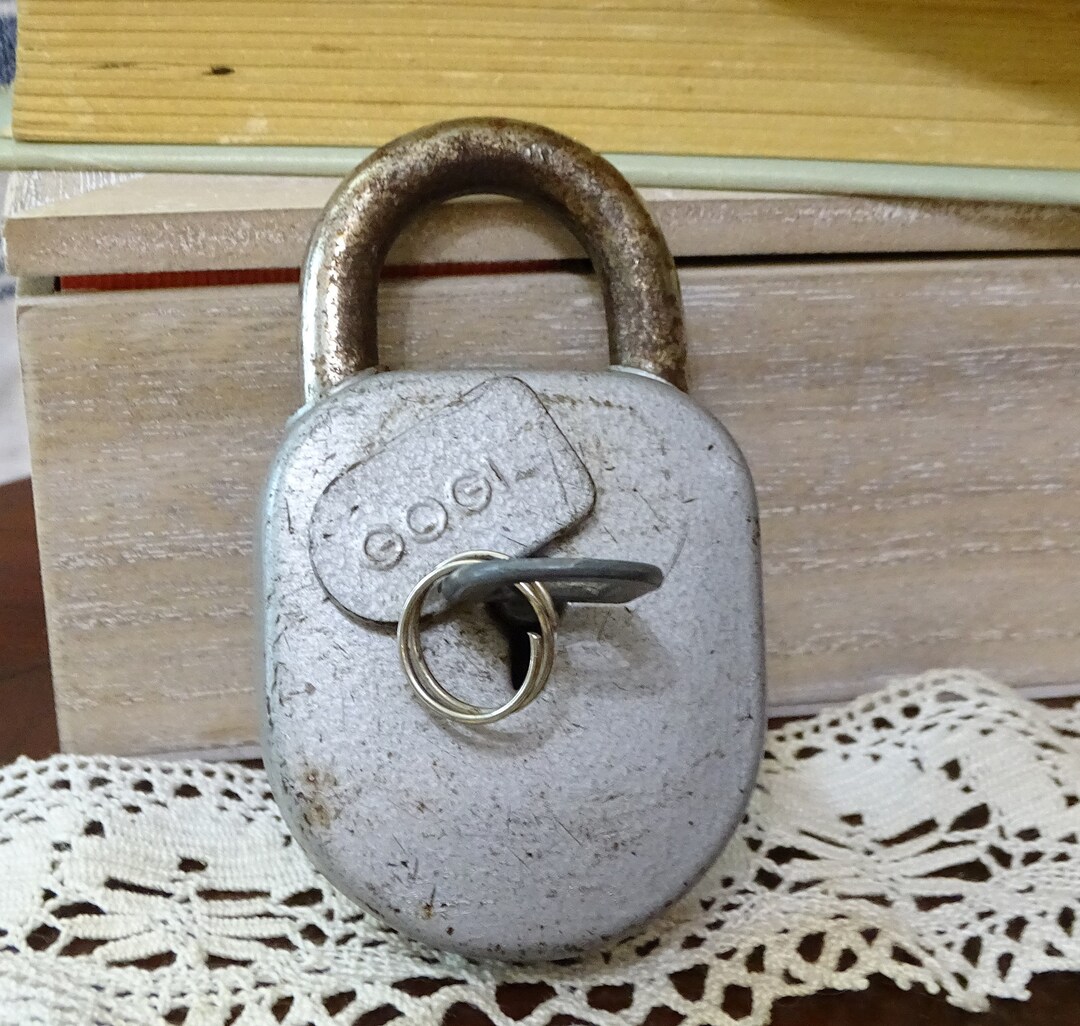 Large Vintage Padlock Elzett With Key, Working Old Padlock, Rustic Home ...