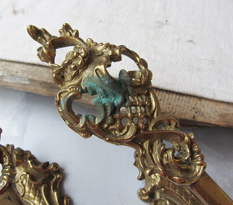 Antique Solid Brass Cloth Hangers Set of 2 Hooks Hangers Vintage Rack ...