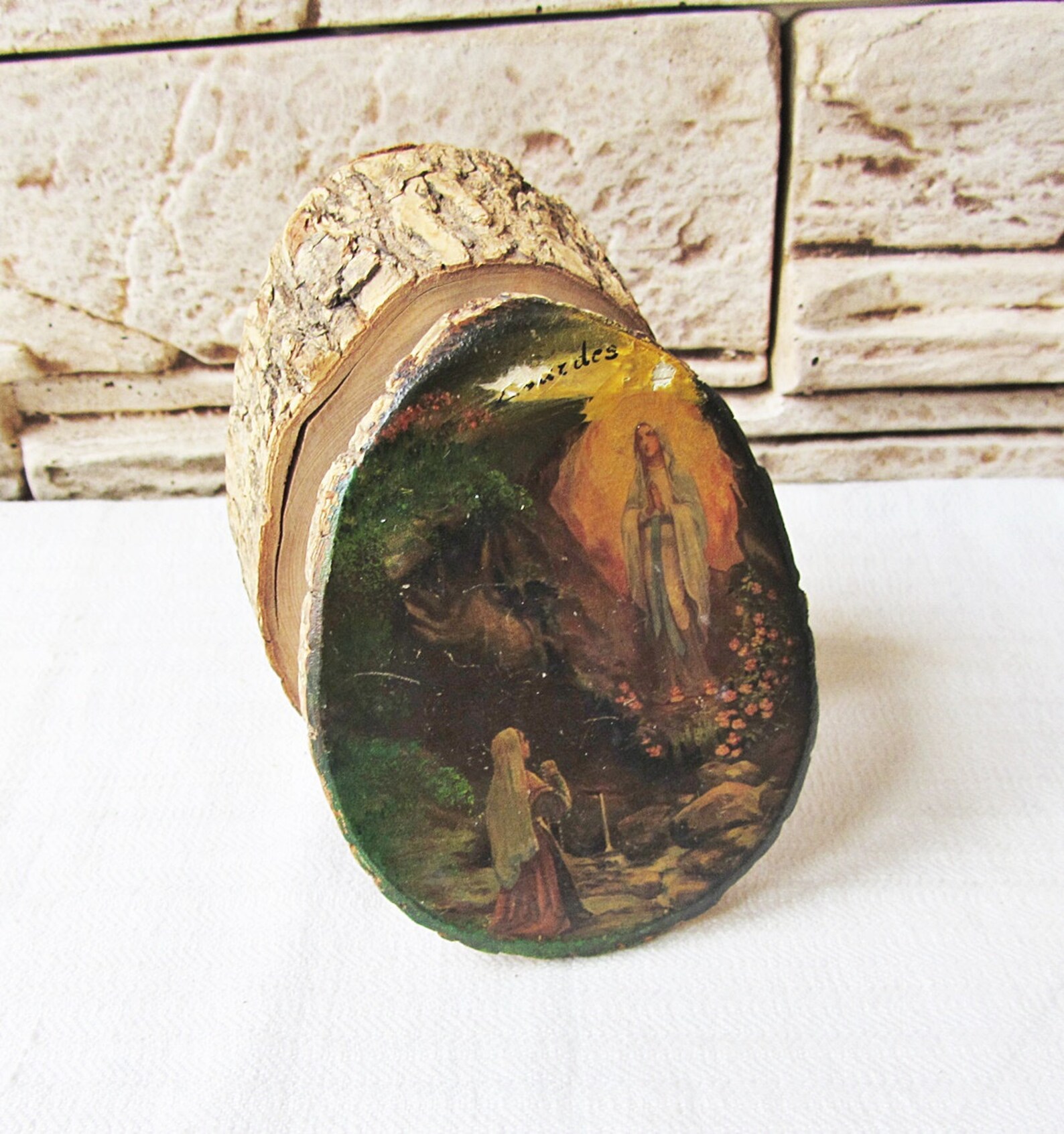 Vintage Wooden Handmade Jewelry Box With Virgin Mary Stump Box - Etsy