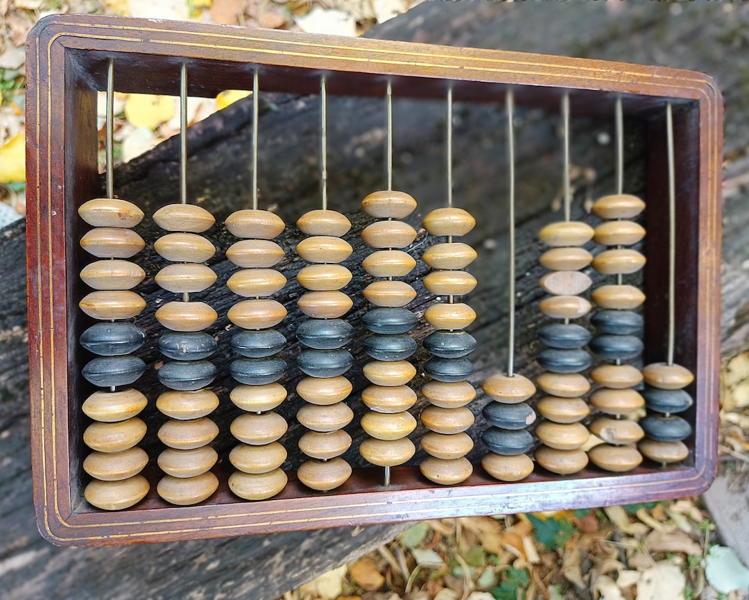 Large Vintage Wooden Abacus, Wooden Beads, Primitive Calculator,back to ...