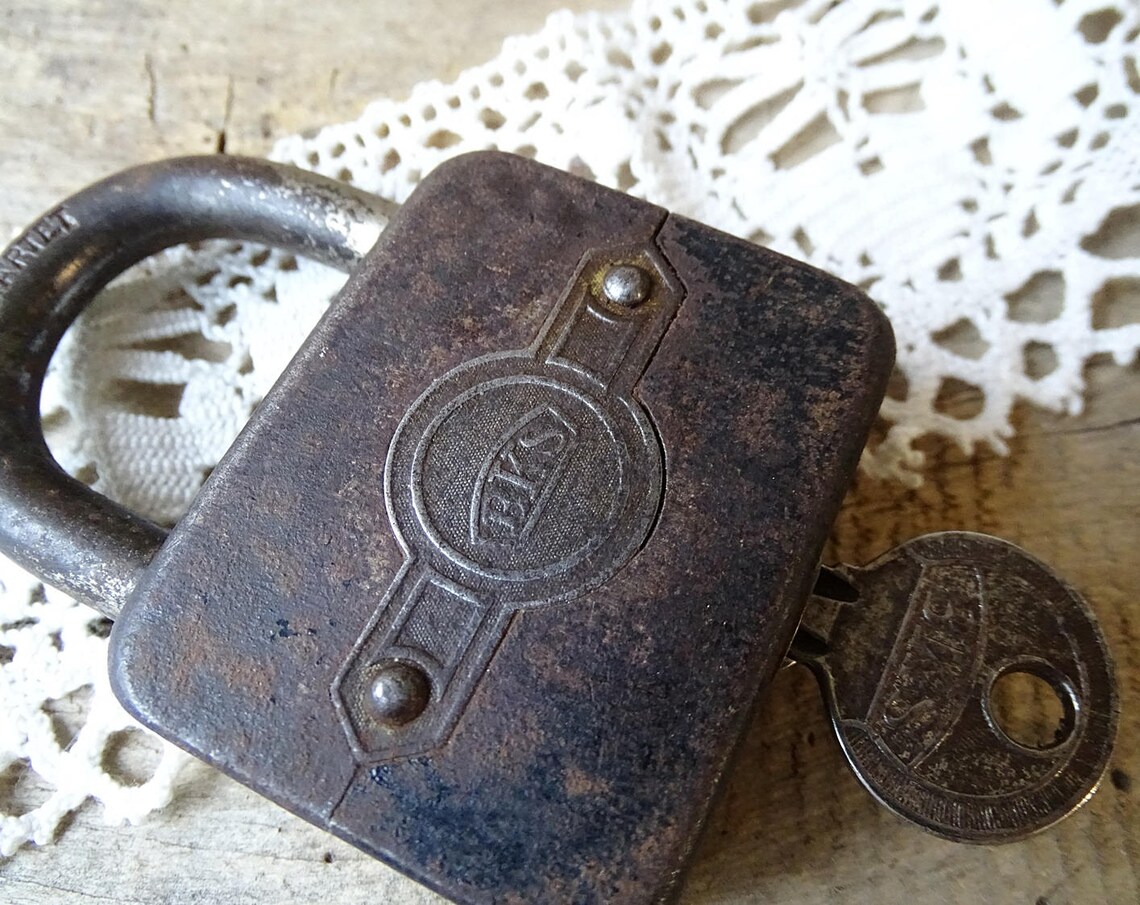 Vintage Padlock BKS With Key Working Old Padlock Rustic Decor - Etsy