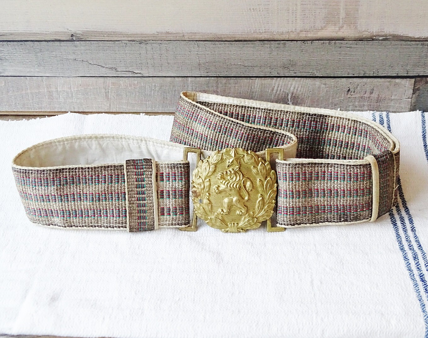 Vintage Army Parade Officer Belt Vintage Military Belt Men's Belt Brass ...