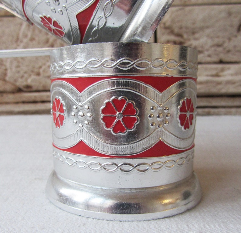 Vintage Russian Tea Glass Hoder With Enameled Flowers Soviet Etsy