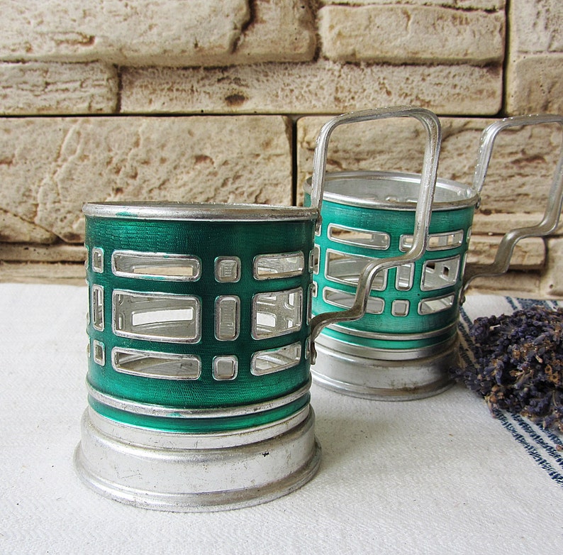 Vintage Russian Tea Glass Hodersset of 2soviet Tea - Etsy