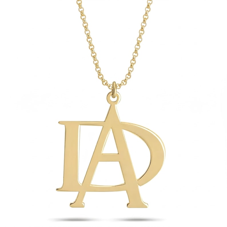 Sterling Silver Two Initial Necklace, Personalized Monogram Jewelry - Etsy