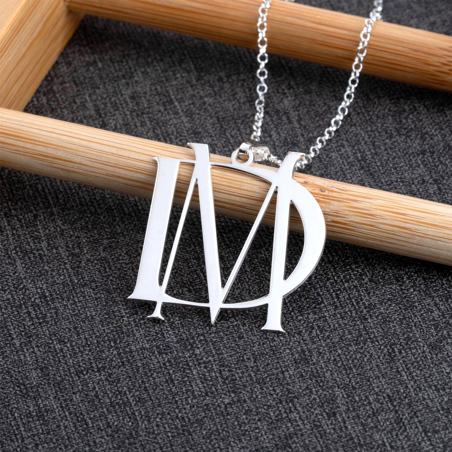 Sterling Silver Two Initial Necklace, Personalized Monogram Jewelry - Etsy