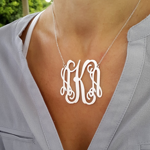 Monogram Necklace - Etsy