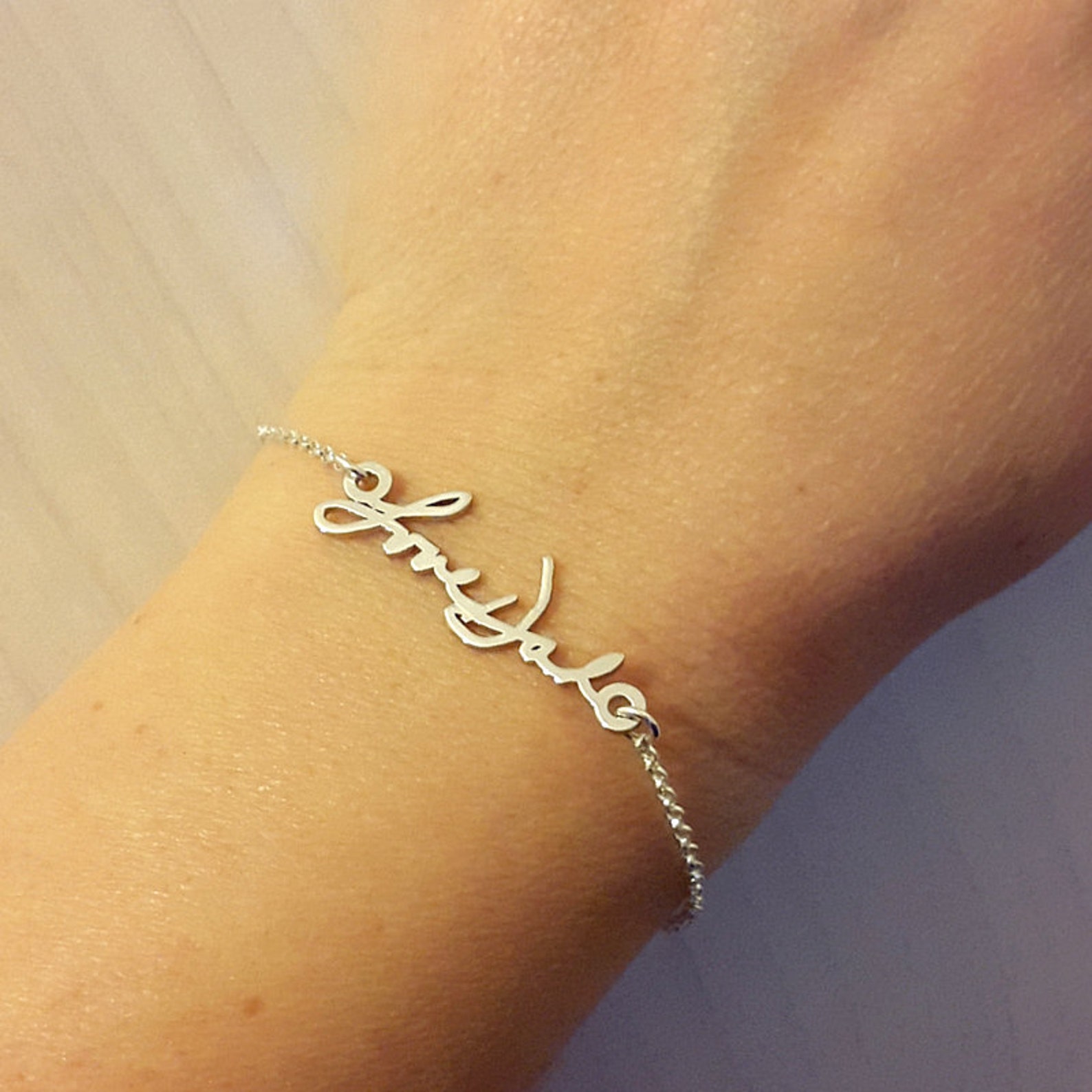 Personalized Signature Bracelet Sterling Silver - Handwriting Jewelry ...