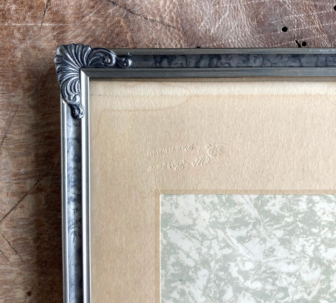 7.6x5.6" Vintage Silver Photo Frame, Brass Metal Frame, Photo Picture ...