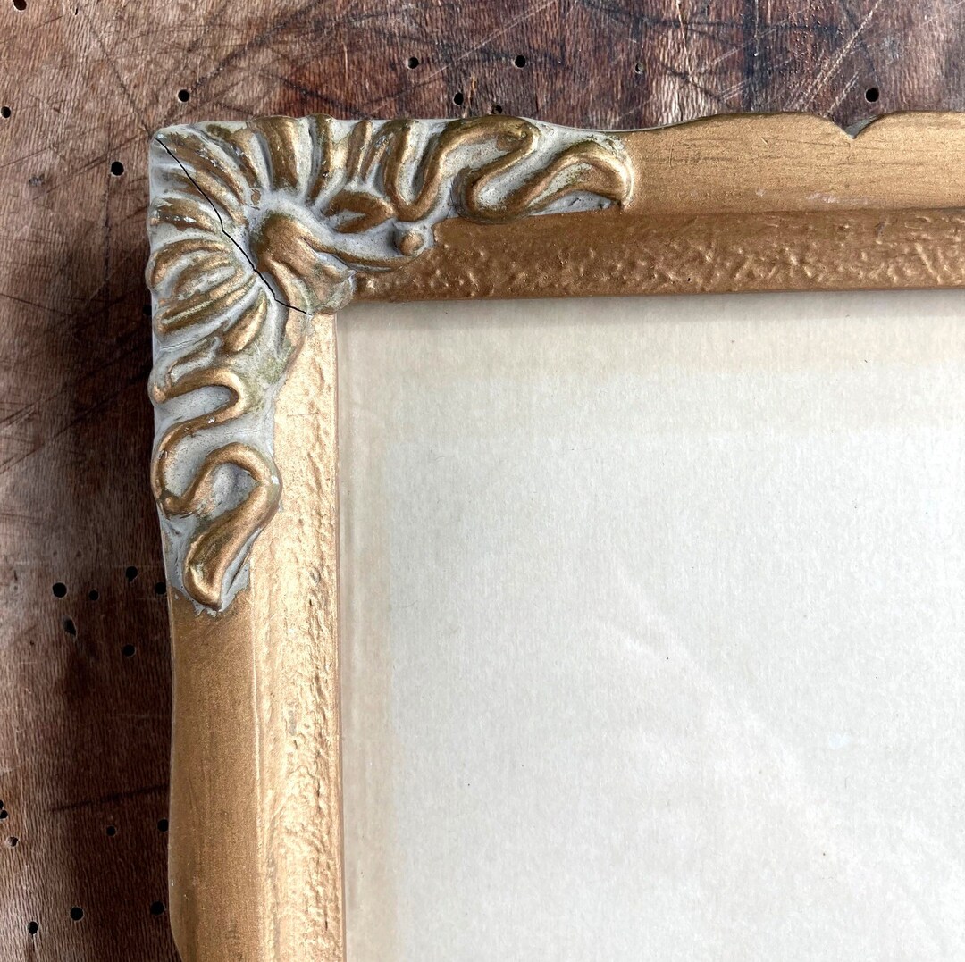 9.4x7.4" Vintage Rectangular Photo Frame, Wood Gold Frame, Photo ...
