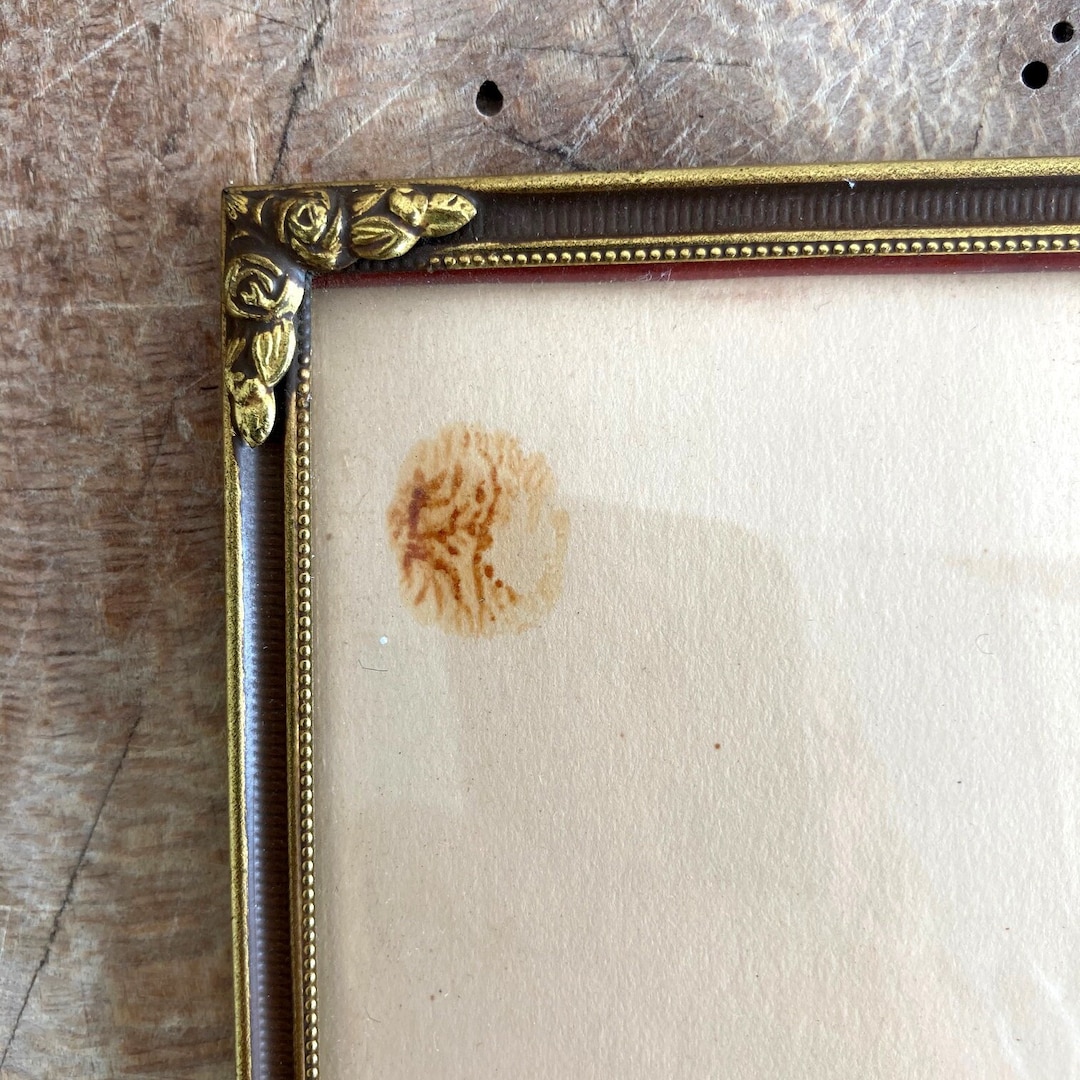 9.6x7.3 Inches Picture Frame, Danish Golden Brass Frame, Vintage Bronze ...