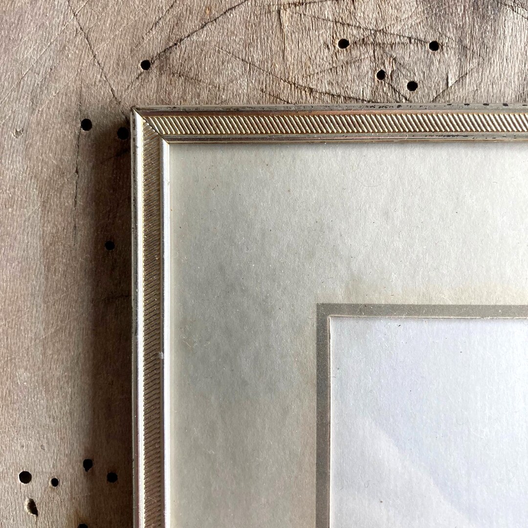 9.6x7.3 Inches Picture Frame, Danish Silver Brass Frame, Vintage Silver ...