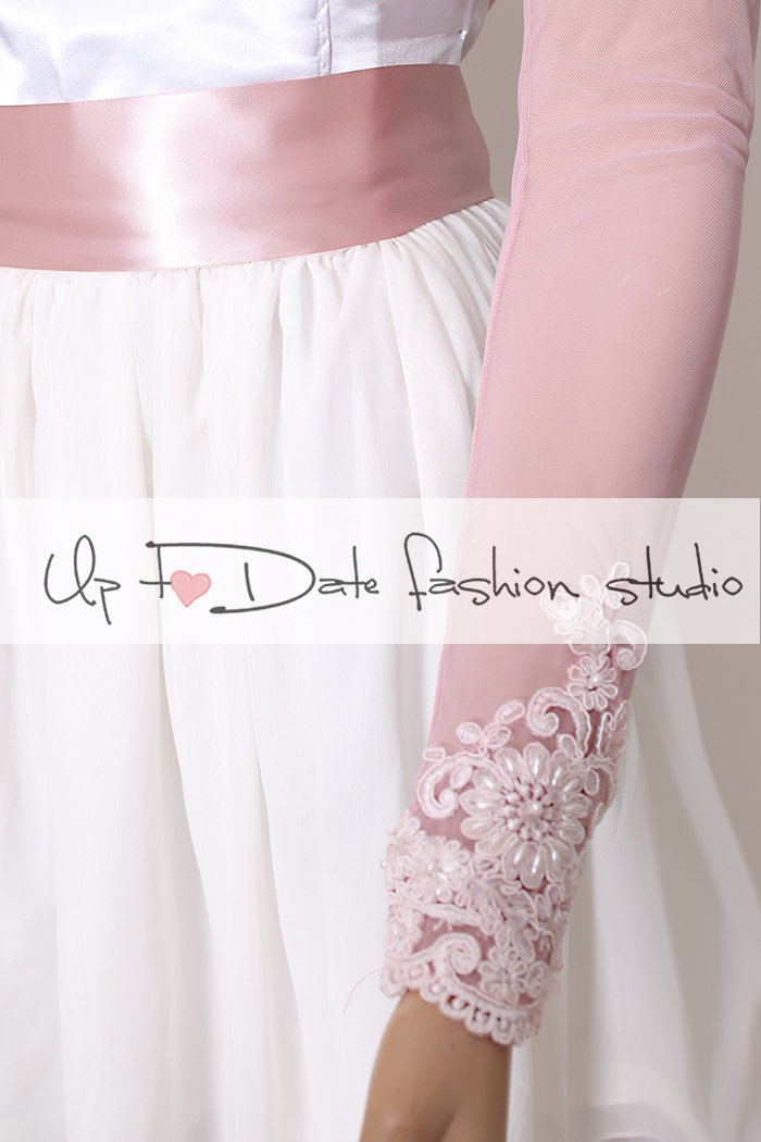 Bridal Tulle Blush Pink Bolero Jacket Custom Color Long - Etsy