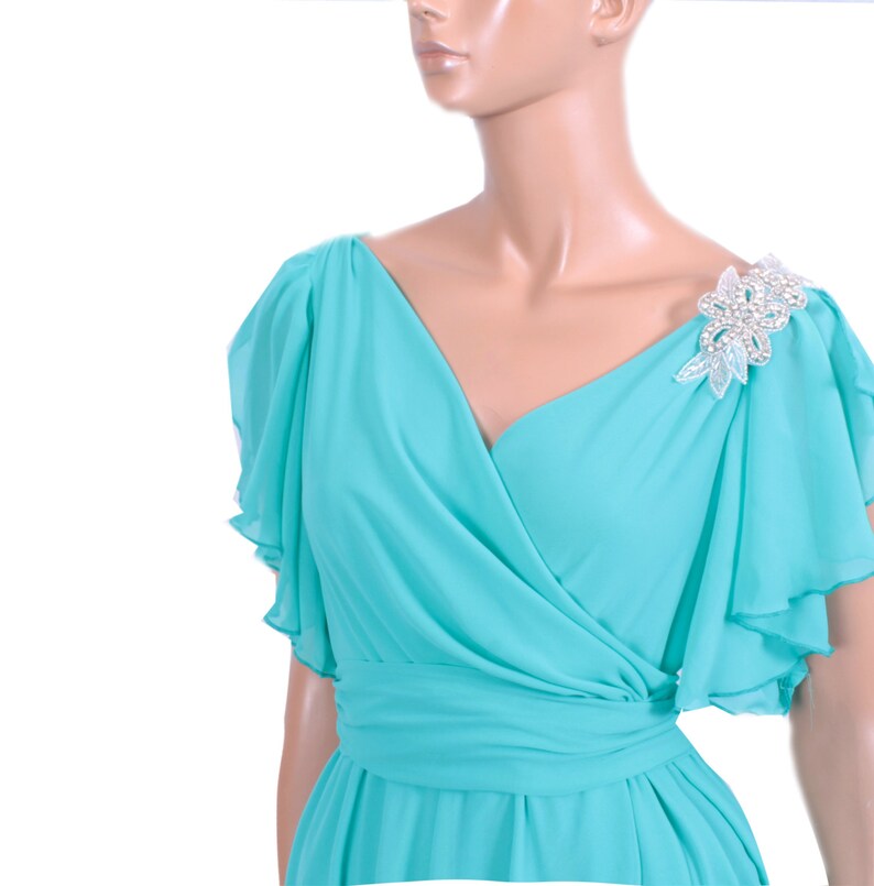 Bridesmaid Chiffon Long Turquoise Color Dresses, Wedding Party Maxi ...