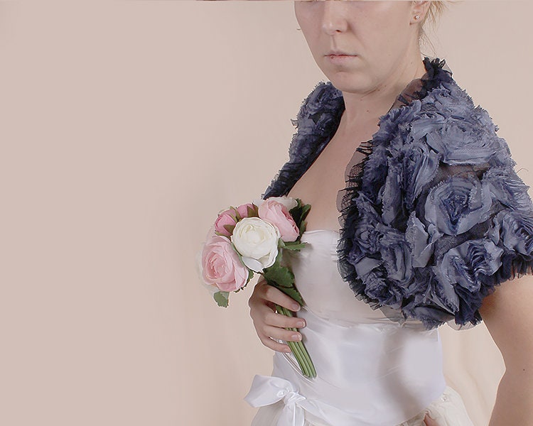 Light coral coral pink color bridal cover up shrug with 3 | Etsy