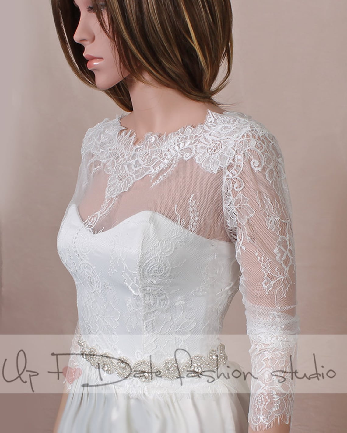 Wedding Lace Top off White Bridal Lace Cover up V Back With - Etsy