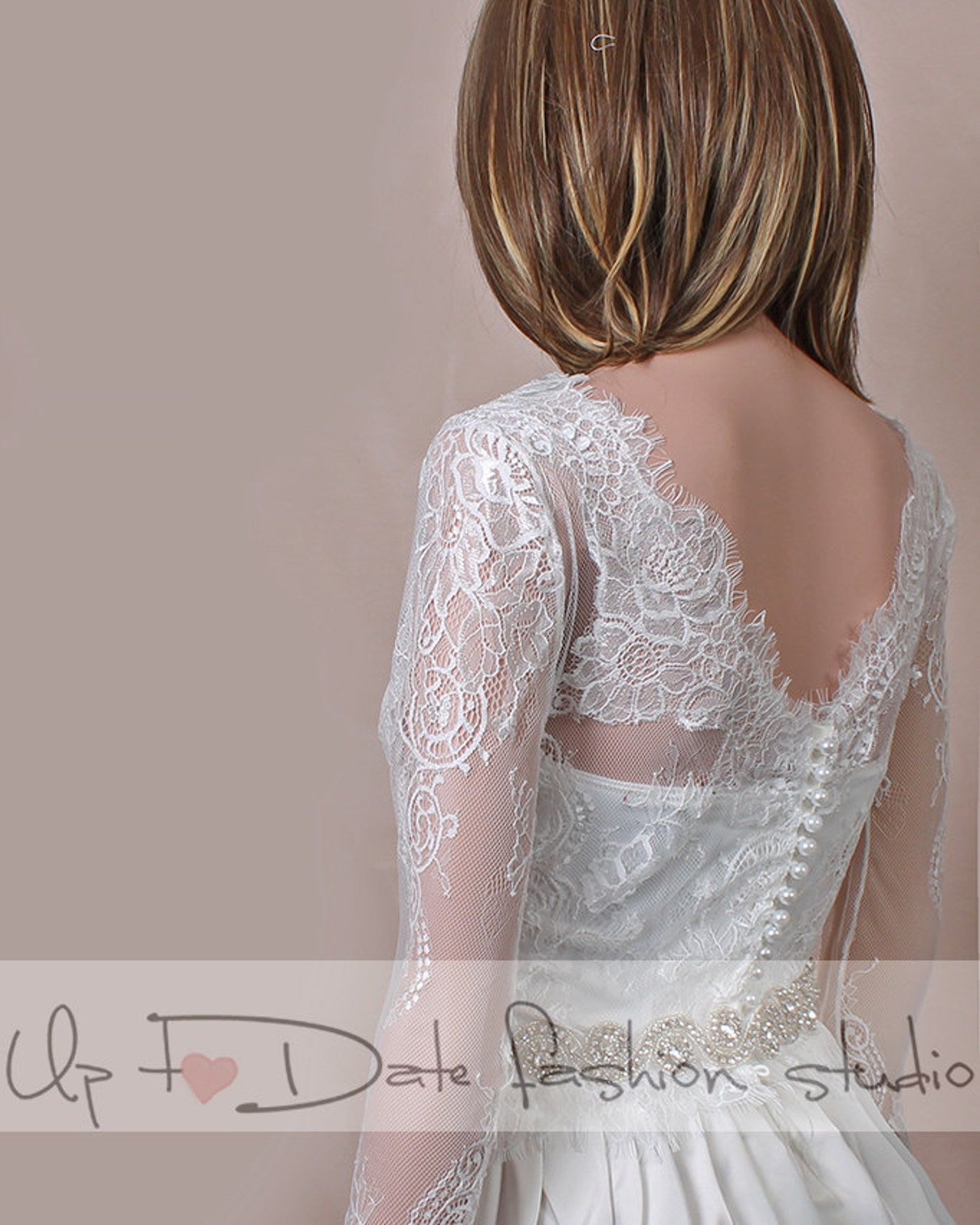 Wedding Lace Top off White Bridal Lace Cover up V Back With - Etsy