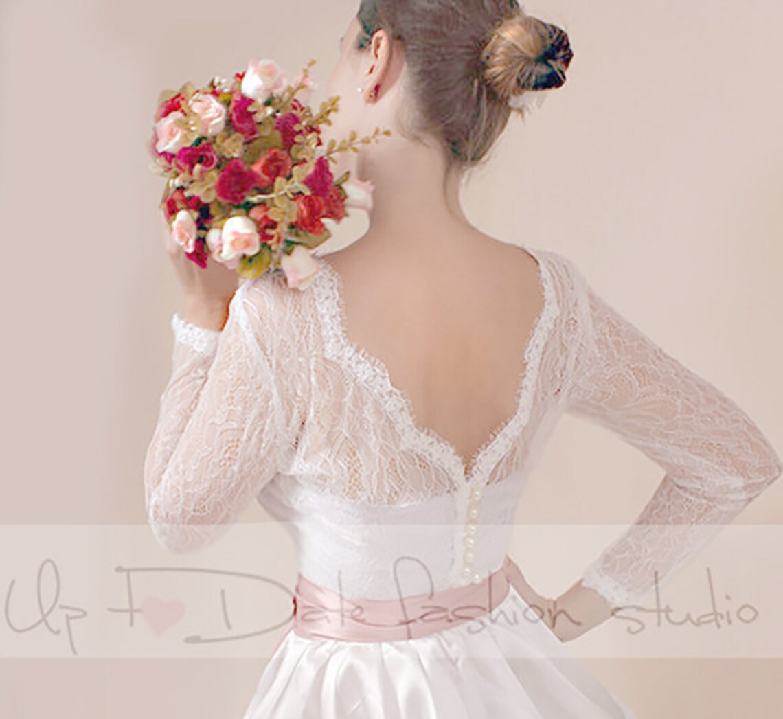 Plus Size Lace Wedding Bolero: Deep-v Bridal Cover-up - Etsy