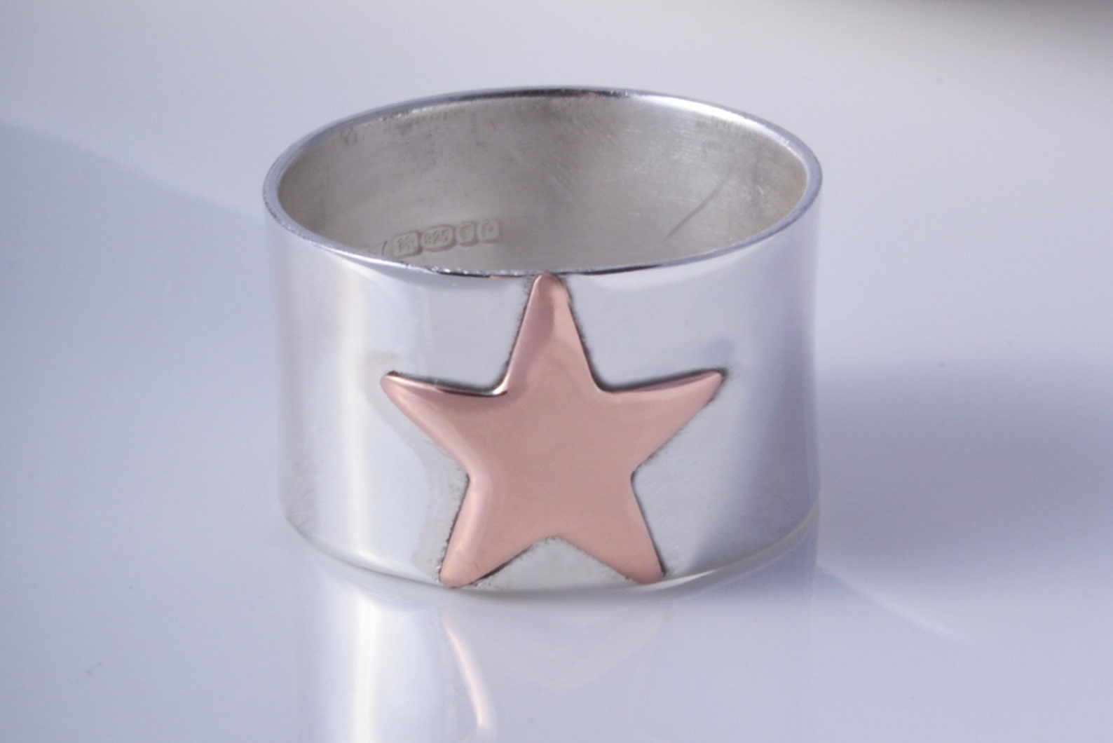 Silver Copper Star Ring Sterling Silver and Copper Star Ring - Etsy