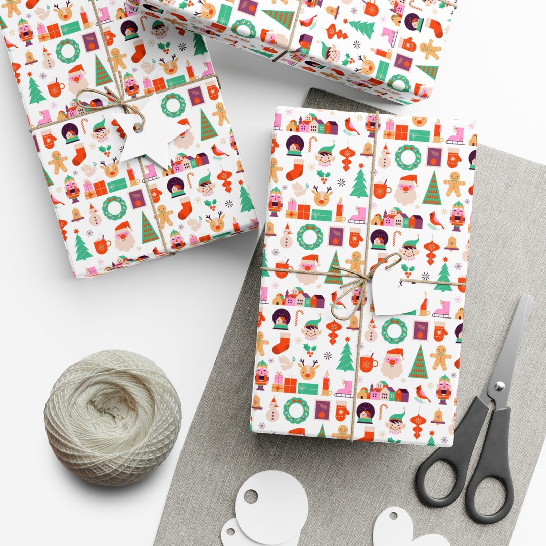 Cute Christmas Characters Gift Wrap / Wrapping Paper - Etsy
